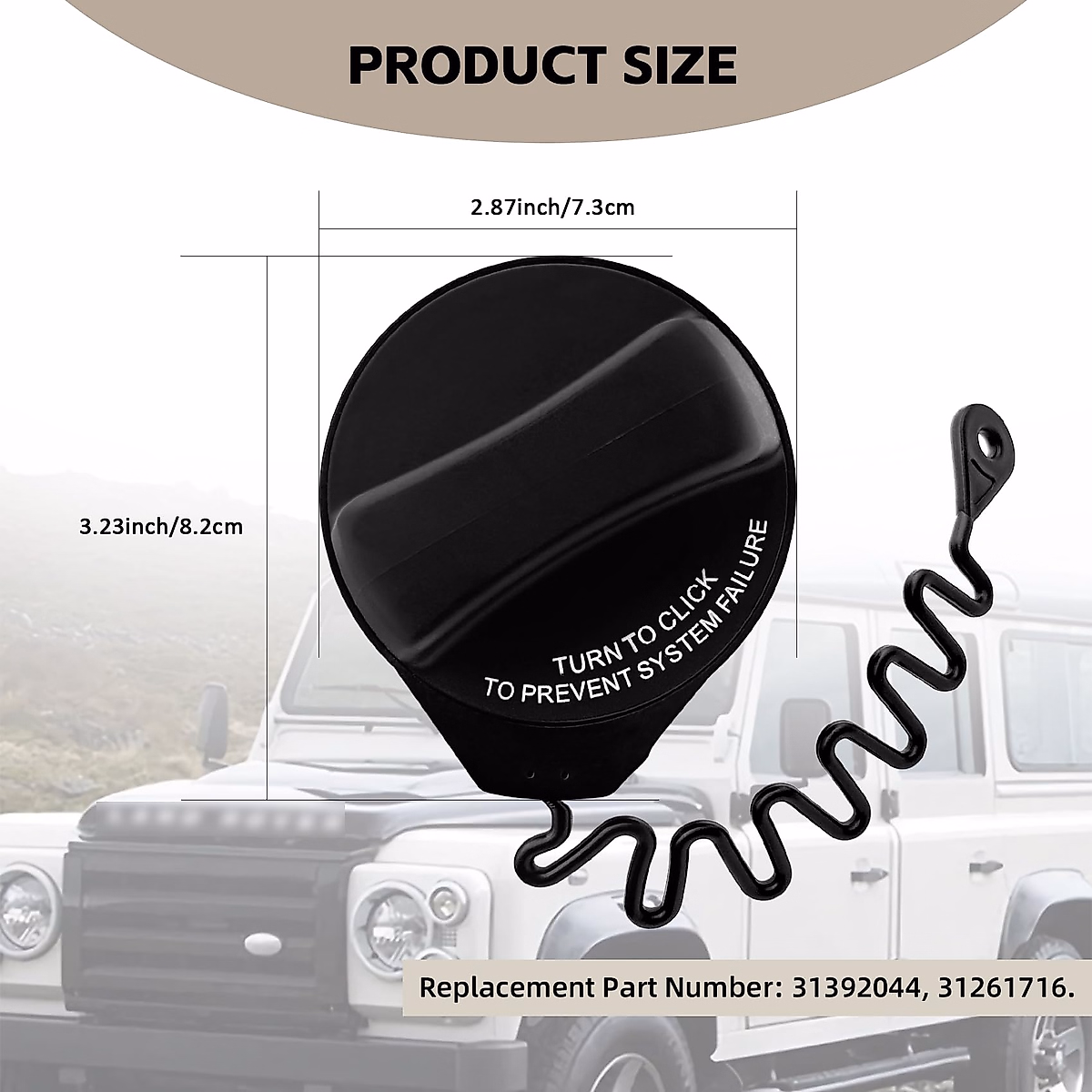 NTNEV Gas Cap Fuel Filler Cap, Gas Cap Compatible with Volvo S60 V60 V70 S80 XC60 XC70 XC90, Replaces OEM Part Number 31392044