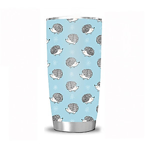 wodealmug Women's Hedgehog Travel Coffee Mug Thermal Insulated Tumbler Cup With Lid 20 OZ