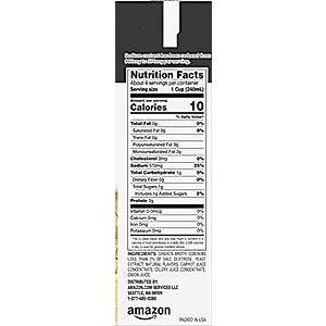 Amazon Brand - Happy Belly Reduced Sodium Chicken Broth, 2 pound (Pack of 1)