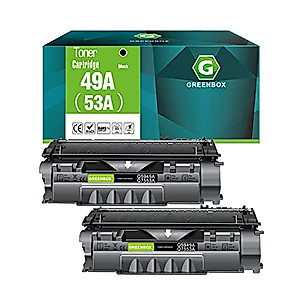 GREENBOX Compatible Toner Cartridge Replacement for HP 49A Q5949A 53A Q7553A 49X Q5949X for HP 1320 1320n 3390 1160 1320tn 1320nw 3392 P2015 P2015dn Printers (2-Pack Black)