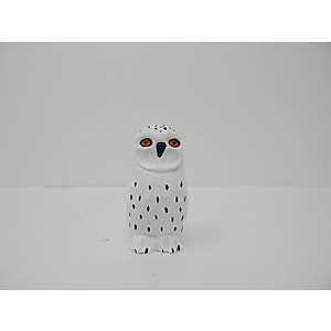 Snow Owl White Birds Cake Topper Bride & Groom Wedding Engagement Anniversary Carved Wood Statue