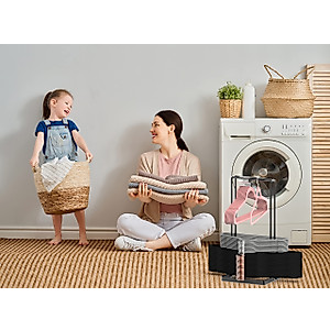 TOFIIGREM Hanger Organizer Hangers Storage, Hanger Rack Holder for 80 Velvet Hangers Plastic Hangers Wire Hangers Wood Hangers Closet Space Saving, Sturdy Clothes Hanger Stacker (Black)