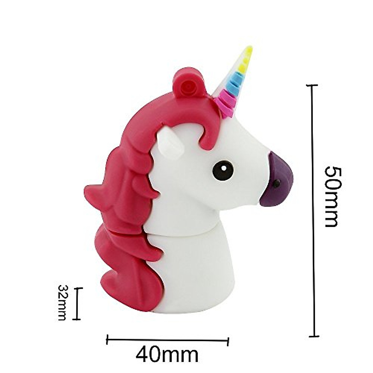 Lingtoolator cta Novelty Unicorn Shape Design 32GB USB 2.0 Flash Drive Cute Memory Stick Horse Thumb Drive Data Storage Pendrive Cartoon Jump Drive Gift (White) (32GB)