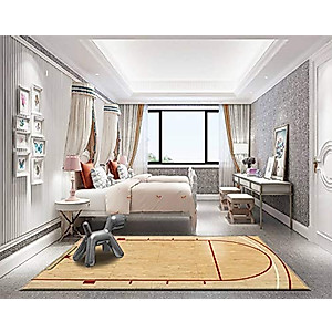 Home Area Runner Rug Pad an Aerial View Above Half of one end of a Basketball Court Thickened Non Slip Mats Doormat Entry Rug Floor Carpet for Living Room Indoor Outdoor Throw Rugs