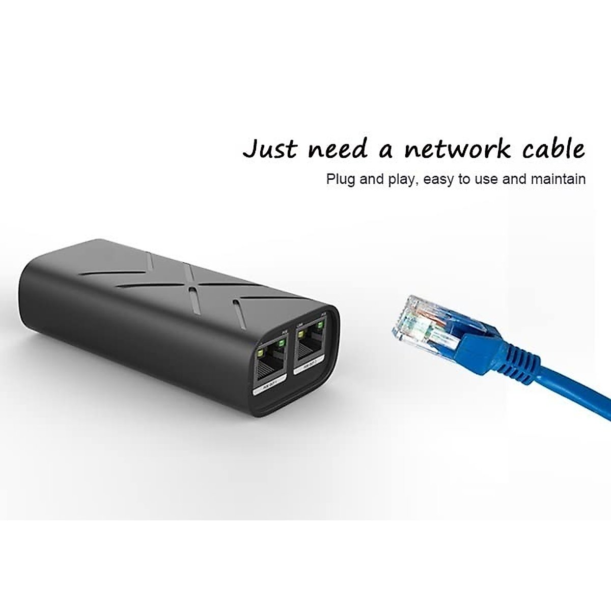 AIGWS 3 Port 10/100/1000M PoE Extender Switch 1 in 2 Out, Unmanaged Power Over Ethernet Repeater, IEEE 802.3 af for Security PoE IP Camera, VoIP Network (Gigabit)