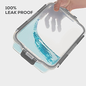 Superior Glass Casserole Dish with lid - 2-Piece Glass Bakeware And Glass Food Storage Set - 100% Leakproof Casserole Dish set with Hinged BPA-free Locking lids - Freezer-to-Oven-Safe Baking Dish Set.