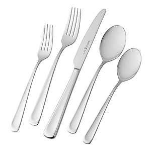 Henckels Silvano 45-pc 18/10 Stainless Steel Flatware Set, Silver
