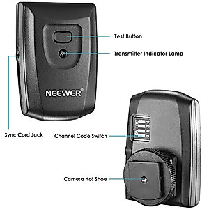Neewer 16 Channels Wireless Radio Flash Speedlite Studio Trigger Set with Standard Hot Shoe, Including Transmitter and Receiver, Fit for Canon Nikon Pentax Olympus Panasonic DSLR Cameras (CT-16)
