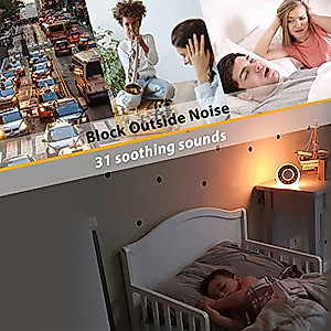 REACHER R2 White Noise Machine and Night Light with 31 Soothing Sounds, 0-100 Dimmable Color Changing Light, Sleep Timer for Sleeping, Feeding, for Baby, Kids, Adult,Bedside Table