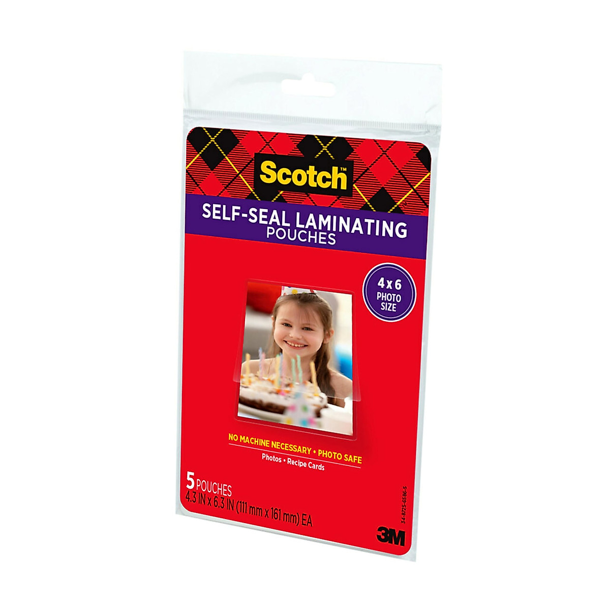 3 Pack of 5 Scotch 4 x 6 Inches Self-Sealing Laminating Pouches
