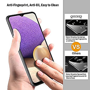QHOHQ 3 Pack Screen Protector for Samsung Galaxy A32 5G/M32 5G (Not fit A32 4G＆M32 4G) with 3 Pack Camera Lens Protector, HD Tempered Glass Film, 9H Hardness, Anti-Scratch, Easy Install, Case Friendly