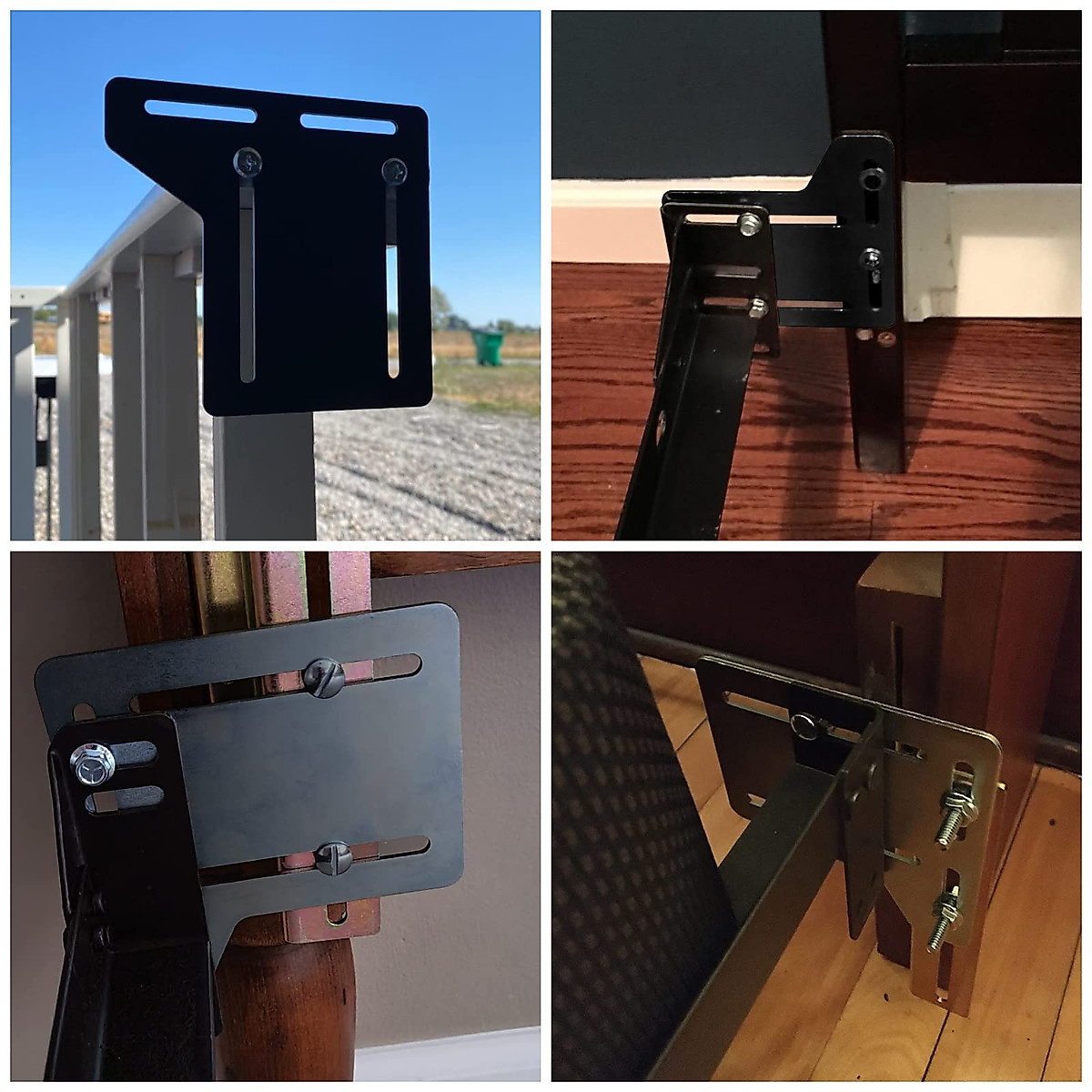 Bed Frame Brackets 2PCS Bed Rail Hardware Adapter for Headboard Heavy Duty Metal Bed Frame Extenders Attachment Brackets for Adjustable Bed Base Parts