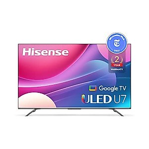Hisense ULED Premium U7H QLED Series 55-inch Class Quantum Dot Google 4K Smart TV (55U7H, 2022 Model),Black