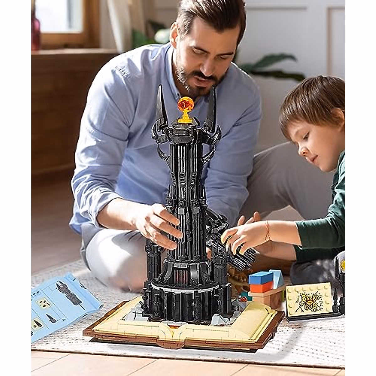 Snlywan Lord of Castle Architecture Building Blocks with LED Light for Adults and Kids,The King of Magic Rings Dark Tower,STEM Toy Gifts for Adults and Kids(969PCS)