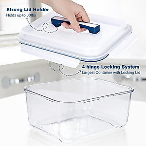 MYJIE [Extra Large] Glass Storage Containers with Lids - 220 Oz/28 Cup Oven Safe Large Glass Food Storage Containers with Handle for Storing Chicken,Vegetables,Fruits,Baking Turkey,Lasagna