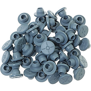 SQXBK Vial Rubber Stopper 100PCS 13mm Butyl Rubber Self Healing Injection Ports Solid Seal for Glass Vial, Liquid Culture Jar