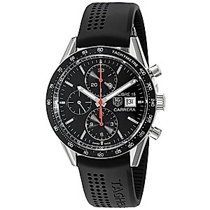 TAG Heuer Men's CV201AK.FT6040 Analog Display Swiss Automatic Black Watch
