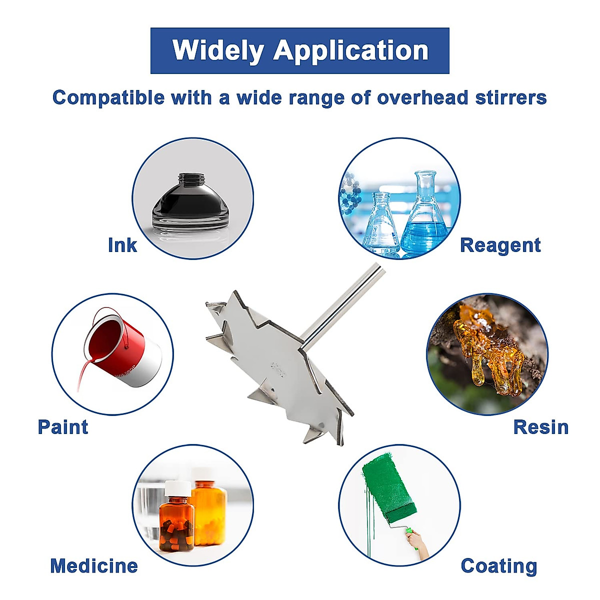 ONiLAB 18204526 316L Stainless Steel Spiral Stirrer, 50mm Stirrer Diameter, 8 mm Shaft Diameter, 250 mm Shaft Length