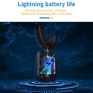 BASHUO Kids Ultrasonic Electric Toothbrush, 6 Gear Speed Mode IPX7 for Sensitive Teeth 360° Oral Cleaning U Shaped Toothbrush for Children Toddler 2-7 Years Old (Pink)