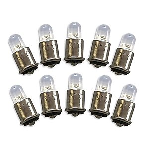 #327 LED Replacement Bulb | 28-Volt DC | Bi-Polar Contacts | Midget Flanged Base | Replaces Filament Bulb Numbers: 327, 387, 376, S3368-2, MS25237-327, AN3140-327 ((10-Pack; Bright White))