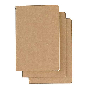 3 Pack Travel Journal Notebook for Travelers or School - Kraft Brown Soft Cover - 5.5” x 8.25” - 96 Ruled Pages/48 Sheets