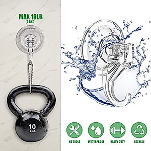 EAMOMORK Suction Cup Hooks for Shower, Large Clear Heavy Duty Suction Cup Hooks, Wreath Hangers for Front Door Window Glass Kitchen Towel Loofah Utensils (4 Packs)