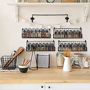 Spice Rack Organizer Wall Mounted 4-Tier Stackable Hanging Spice Jars Storage Racks,Great for Kitchen and Pantry,Up to Storage 36 Jars(Patent No.:US D909,138 S)
