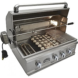 Sole Luxury TR 32-Inch Built-In Natural Gas Grill With Rotisserie
