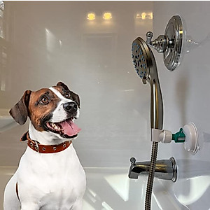 Shower Head Holder White | Handheld Shower Head Holder | Vacuum Suction Shower Head Holder | Adjust Shower Head Height for Kids, Pets, or Shaving Legs | Shower Head Holder Wall Mount