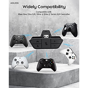 AOLION Stereo Headset Adapter for Xbox Controller, Audio Mic Headphone Adapter for Xbox One/One S/X/Elite 1/ Elite2/ Series S/X Controller-Xbox Controller Accessories Adapter Adjust Audio Balance