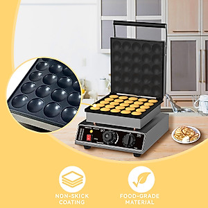 25 PCS Mini Pancakes Maker Machine,110V Mini Dutch Pancake Maker, 1750W Commercial Electric Nonstick Waffle Maker Machine for Home and Restaurants