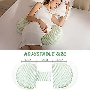 Pregnancy Pillows for Sleeping, Maternity Pillow, Supports The Belly, Back, Hips and Legs of Pregnant Women, Pregnancy Must Haves Body Pillow, Adjustable and Removable Pillowcase,Golden.