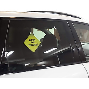 Kapel Baby on Board Sign with 4 Big Suction Cups. Thicker, Heat Resistant, Perfect in All Weathers