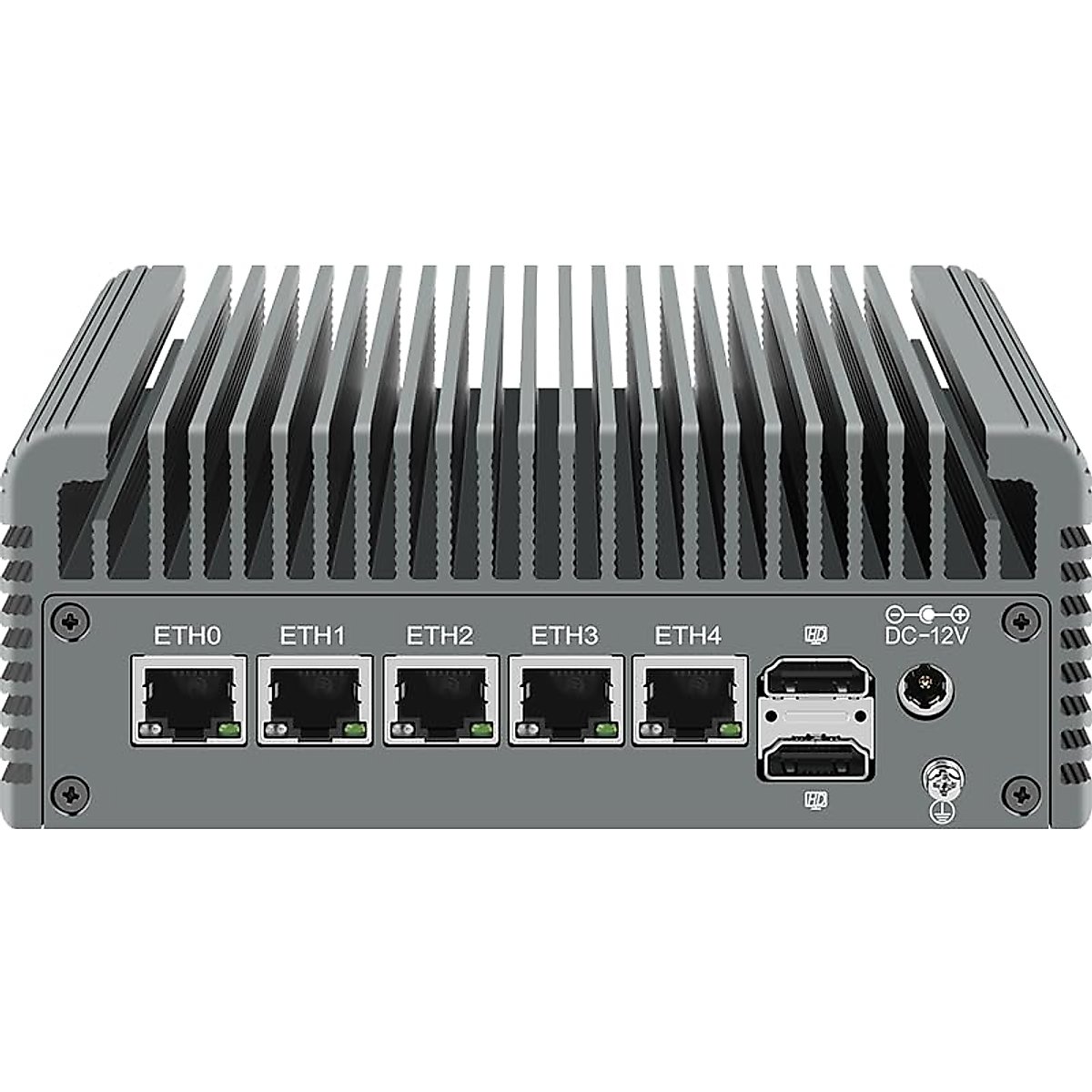 CWWK AlderLake-N100 5-Port Firewall Appliance with i226-V, DDR5 Slot, 2.5G RJ45 Network Port, 4K Display Outputs, M.2 NVMe Slots, SATA3.0, USB2.0, TPM Compatibility, Mini PC (N100-5L-16G/256G)