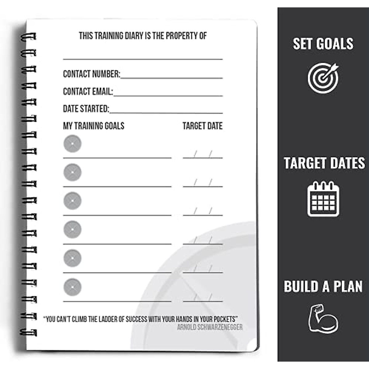 Workout Planner for Daily Fitness Tracking & Goals Setting (A5 Size, 6” x 8”, Charcoal Gray), Men & Women Personal Home & Gym Training Diary, Log Book Journal for Weight Loss by Workout Log Gym