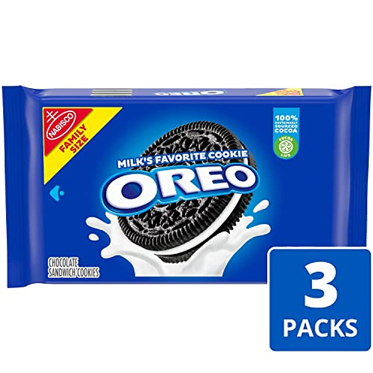 OREO Chocolate Sandwich Cookies, Family Size, 3 Packs