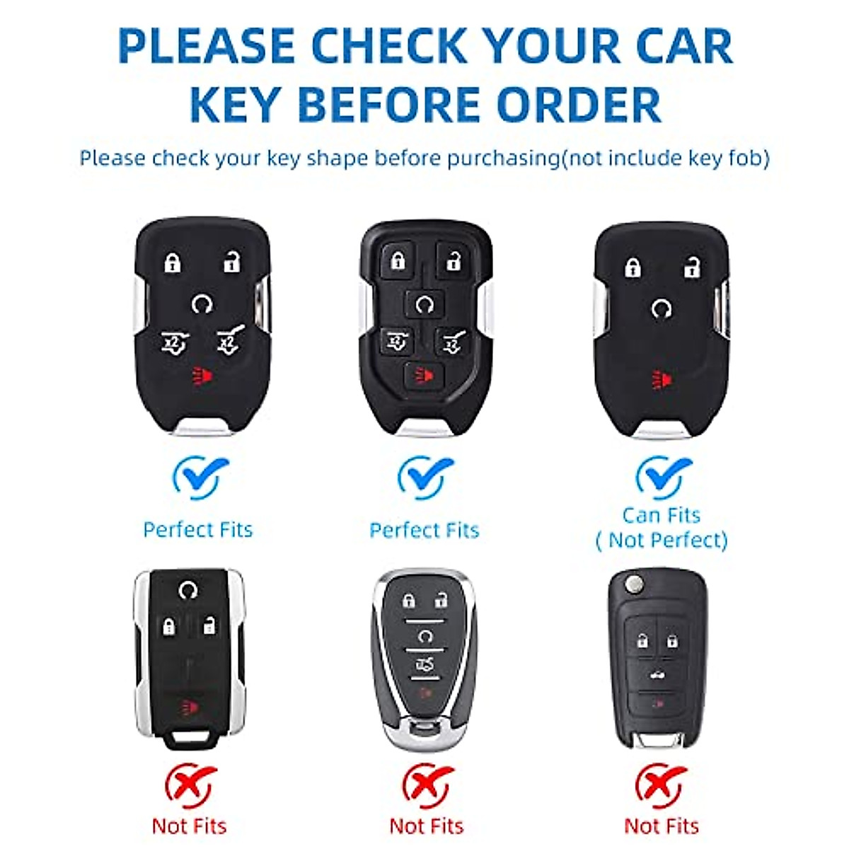 Jimtyee for GMC Key Fob Cover with Leather Lanyard Keychain Key Fob Case Shell Protection for Chevy Silverado Tahoe Suburban GMC Sierra Yukon Smart Remote Key Protector(Red)