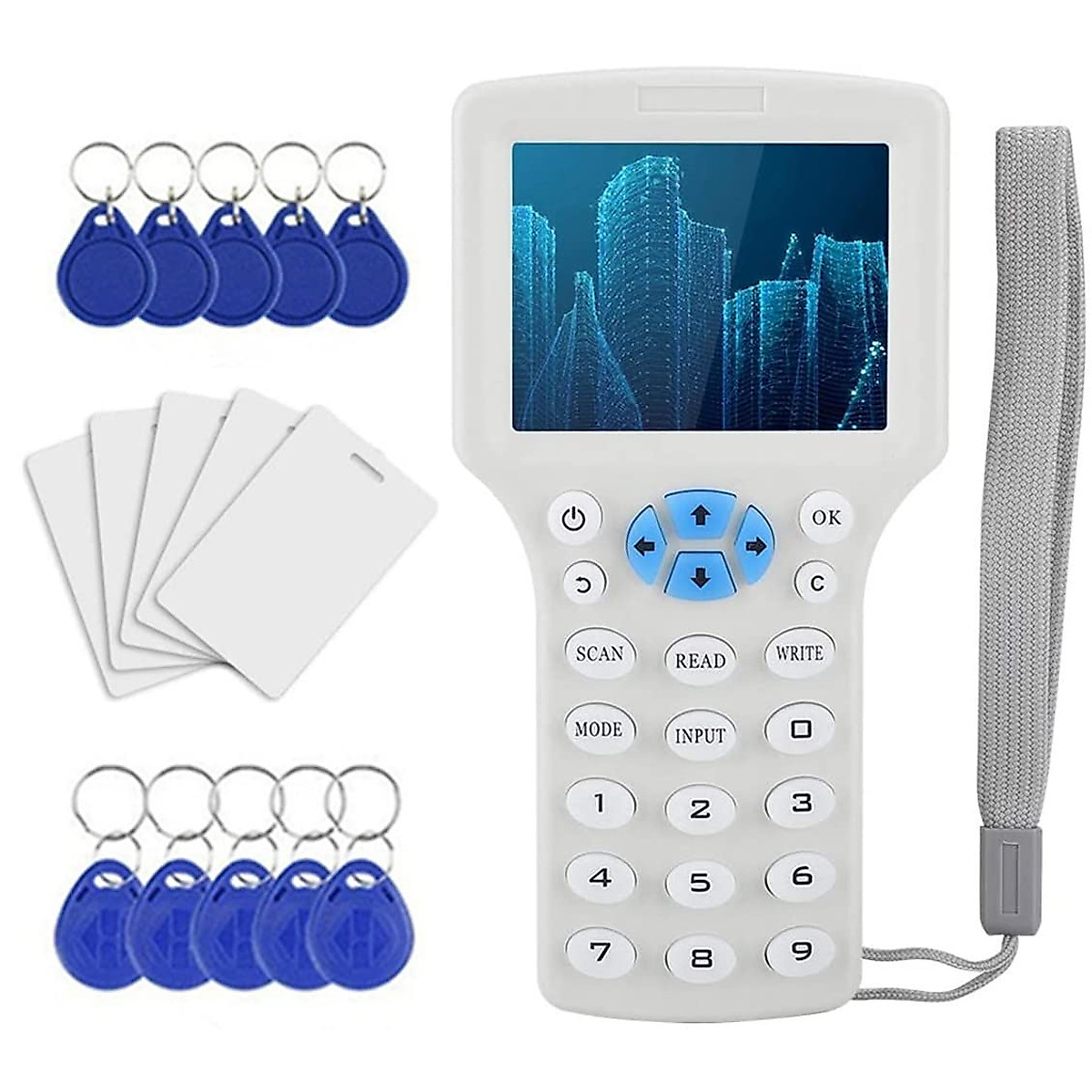 JYT-TOOLS RFID NFC Copier Reader Writer Cloner English 10 Frequency Programmer for ID IC Card/keyfob and 13.56mhz UID Key Access Control System