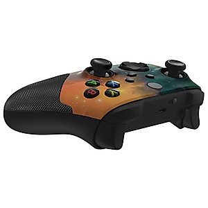 eXtremeRate ASR Version Redesigned Shell for Xbox Core Wireless Controller - Performance Rubberized Grip, Anti Sticks Rubbing Ring - Custom Faceplate for Xbox Series X & S - Orange Star Universe
