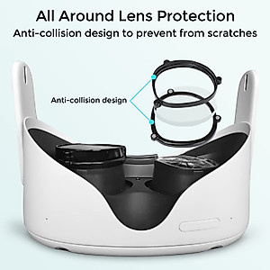 Lens Insert Compatible with Oculus Quest 2 - Sonicgrace VR Oculus Quest 2 Myopia Lens Glass with Blue Light Filter, Alloy Magnetic Frame and Lens Combination, Easy to Install (SPH:-4.50, Left)