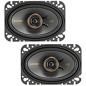 KICKER 47KSC4604 KS Series 4x6 Coaxial Speakers with .5" Tweeters, 4ohm