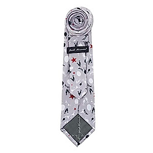 Jacob Alexander Men's Balloons Star Champagne Toast Decor Happy New Year Extra Long Neck Tie - Gray