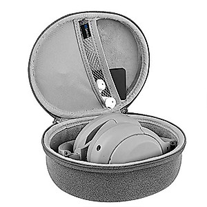 Geekria Shield Headphones Case Compatible with Sony WH-XB910N, WH-XB900N, WH-1000XM4, WH-1000XM3, WH-H910N Case, Replacement Hard Shell Carrying Bag with Cable Storage (Grey)