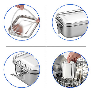 BEFOY Small Stainless Steel Food Storage Containers Set | Reusable Metal Lunch Snack Boxes Food Prep Container with Lids Freezer & Dishwasher Safe | 550 ml | BPA-Free Plastic-Free