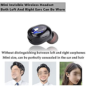 Wireless Earbuds, Single Bluetooth Earbud 5.0, Mini Invisible Headset, in-Ear Headphone with Charging Cable, HiFi Stereo Headset for Sports Driving, 5 Hrs Playtime for iOS Android Phones PC (Black)