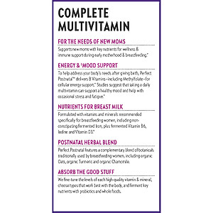 New Chapter, Postnatal Vitamins Lactation Supplement, Complete Multivitamin with Fermented Vitamin D3 + B Vitamins, Made with Organic Vegetables & Herbs, Non-GMO Ingredients, 192 Count