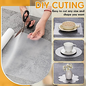 Timgle 8 Rolls Shelf Liner 12 Inch x 10 ft Cabinet Liner Kitchen Drawer Mat Non Slip EVA Plastic Drawer Liner Non Adhesive Washable Waterproof Fridge Liner for Refrigerator, Freezer, Pantry (Gray)