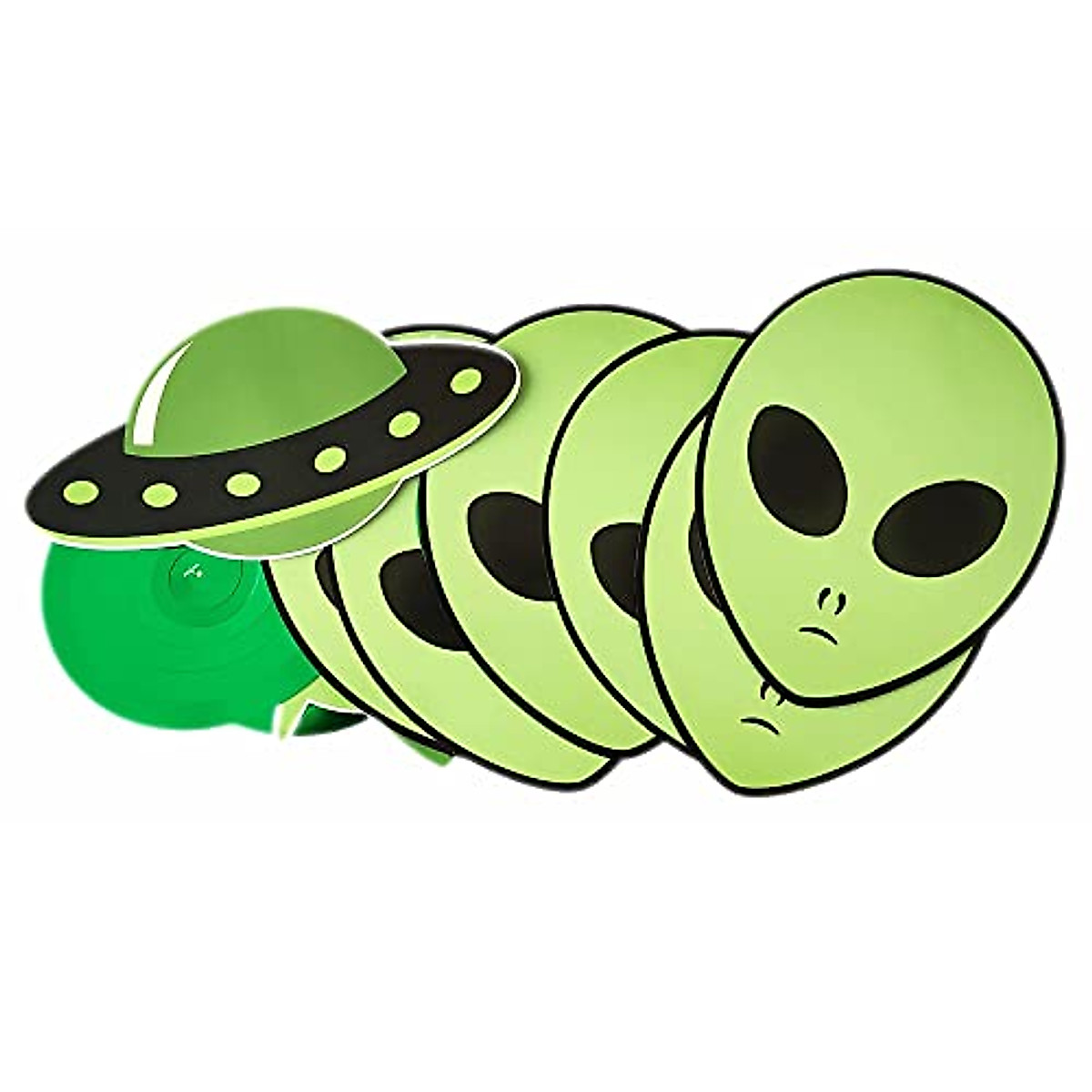 Swirls & Cutouts Green Alien Theme Hanging Swirl Decorations UFO Theme Ceiling Whirl Streamer Hanging Cutouts Alien Invasion for Kids Girls Boys Birthday Baby Shower First Birthday Party Supplies