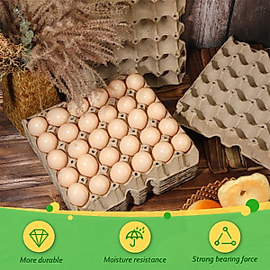Estune 120 Pack Egg Cartons Crates Bulk 30 Cell Pulp Fiber Egg Flats Reusable Stackable Cardboard Chicken Egg Tray for Home Storing Packing Roach Colony Soundproofing