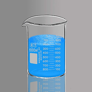 Glass Beakers 1000ml Borosilicate Graduated Measuring Low Form Beaker